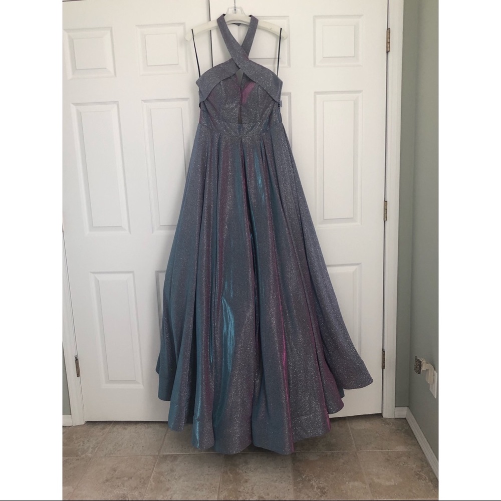 Nwot Colors Prom Duochrome Glitter Prom Dress - Gem
